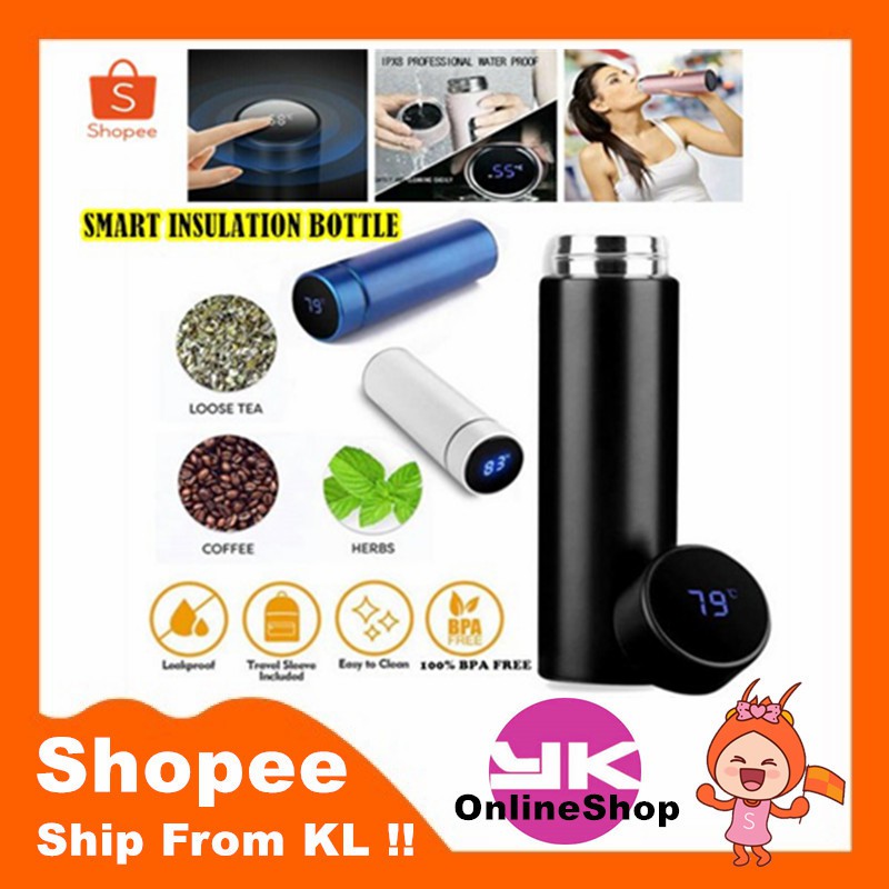 Smart Temperature Flask LED Display Vacuum Thermal Flask 500ml ...