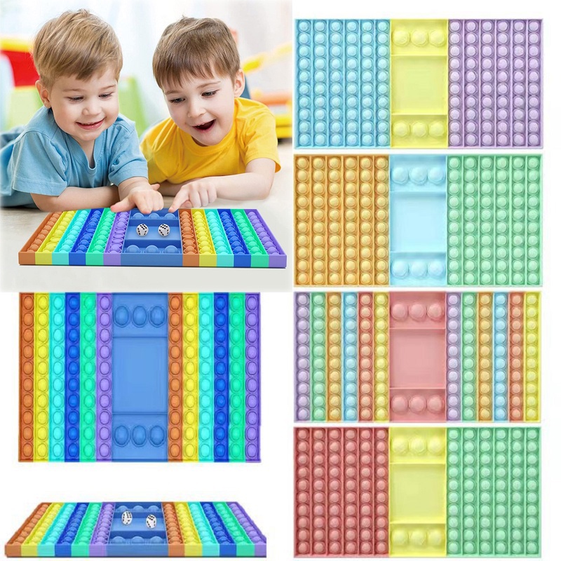 Bubble Push Rainbow Pop It Jumbo fidget Toys for Kids Rainbow Chess ...