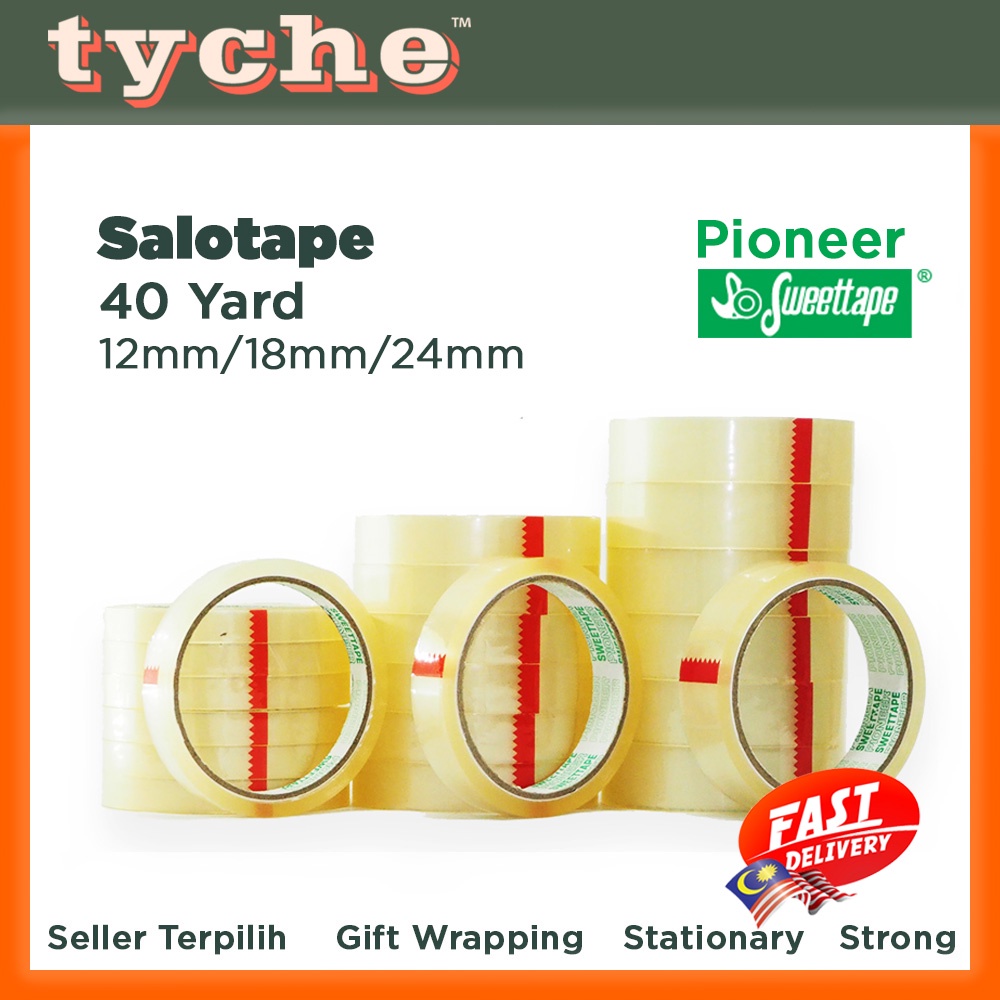Salotape 12mm/18mm/24mm OPP Tape, Clear, Transparent /ROLL | Shopee ...