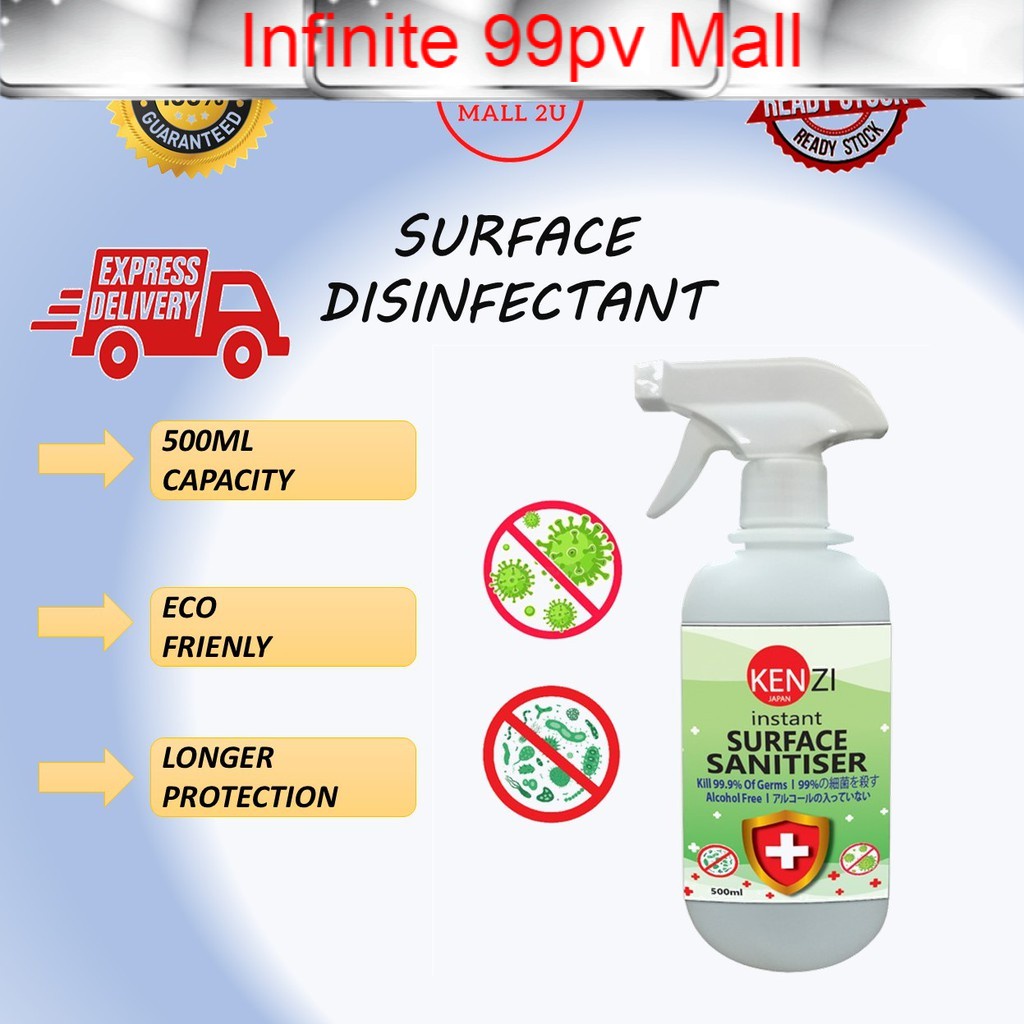 Surface Disinfectant, Pembasmi Kuman Permukaan, Instant Sanitizer Spray 500ml | Shopee Malaysia