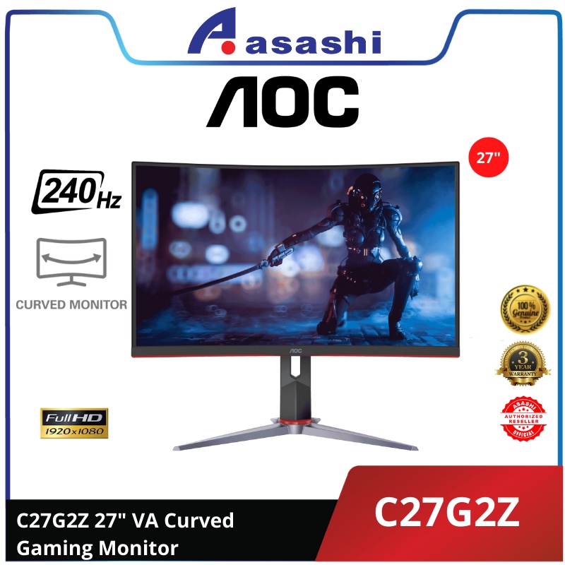 AOC C27G2 / C27G2Z 27" Curved OC 165Hz / 240Hz 0.5-1ms VA Gaming FHD ...