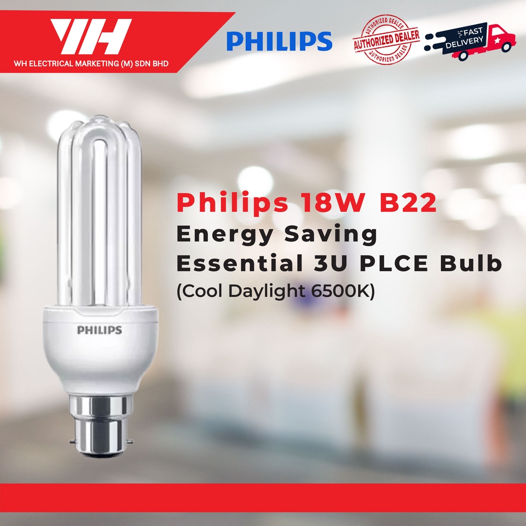Philips 18W B22 Energy Saving Essential 3U PLCE Bulb(Cool Daylight ...
