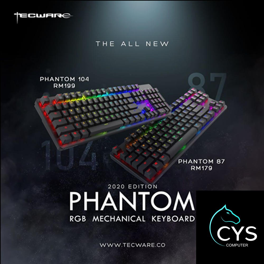 TECWARE PHANTOM 2020 104 KEY / 87 KEY TKL RGB MECHANICAL SWITCH (BLUE ...