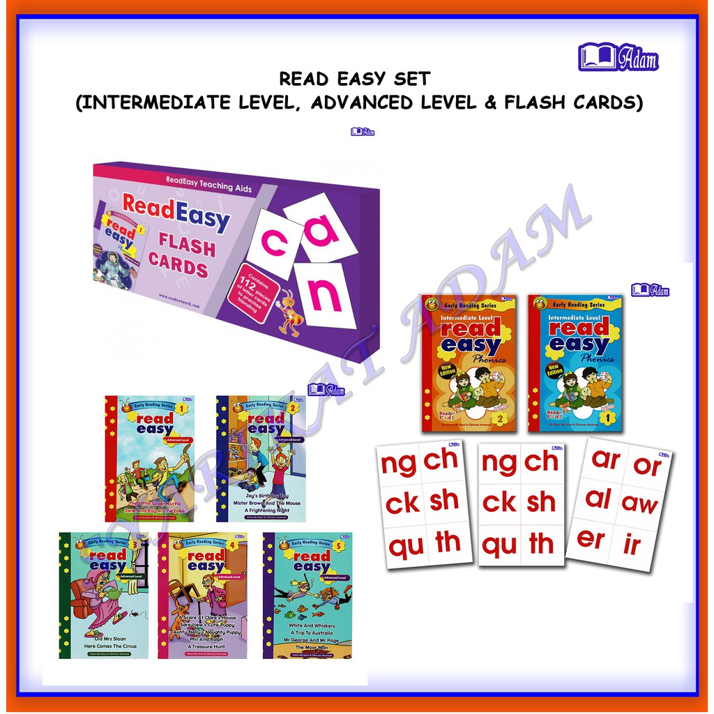 [adm] read easy set (intermediate level, advanced level & flash cards ...