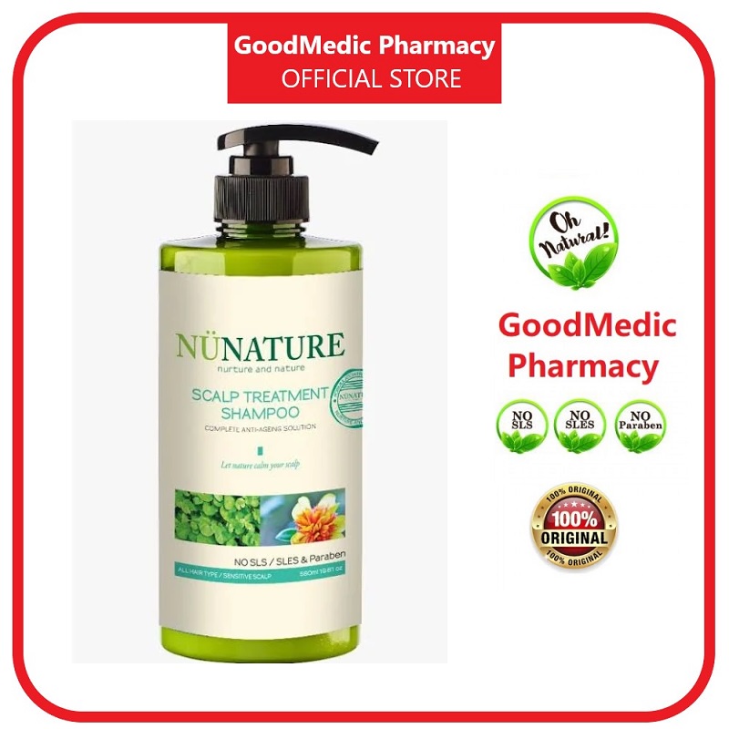 NuNature Scalp Treament Shampoo 450ml/580ml (Nu Nature Sensitive Scalp ...