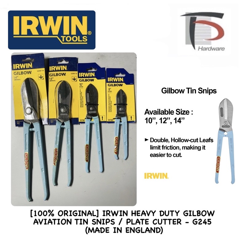 [100% ORIGINAL] IRWIN HEAVY DUTY GILBOW AVIATION TIN SNIP 14”-450MM ...