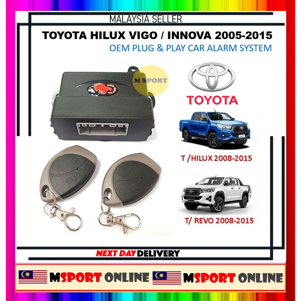 TOYOTA HILUX VIGO / INNOVA 2005-2015 OEM PLUG & PLAY CAR ALARM SYSTEM ...
