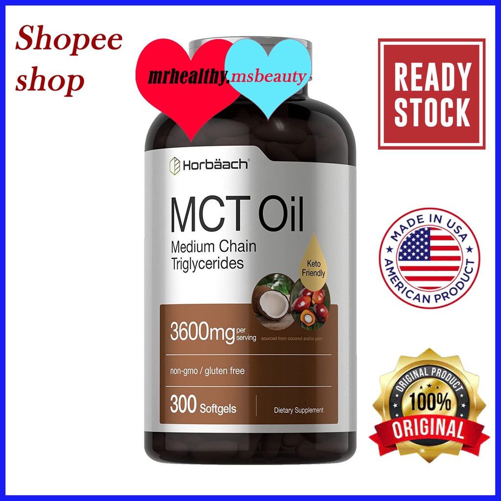 Keto MCT Oil Capsules | 3600 mg | 300 Softgels | Coconut Oil Pills | by ...