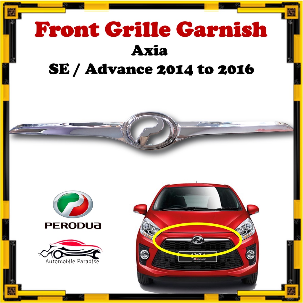 Perodua Axia - Front Grille Bumper Garnish / Sarong Depan / Gril Depan ...
