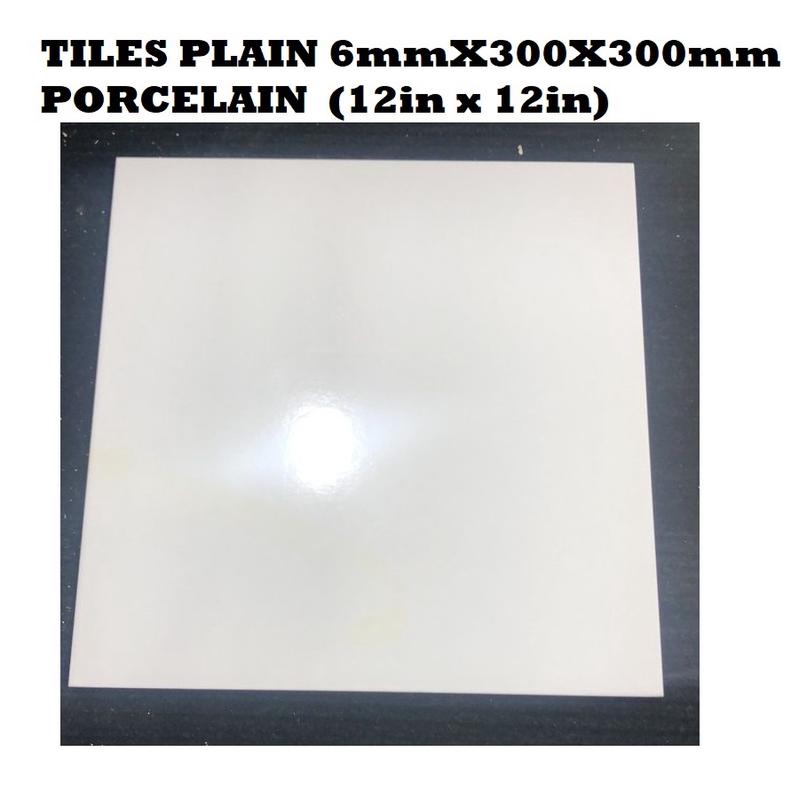Tiles Plain Porcelain (White tiles) - Jubin Putih -Size: 300mm x 300mm ...