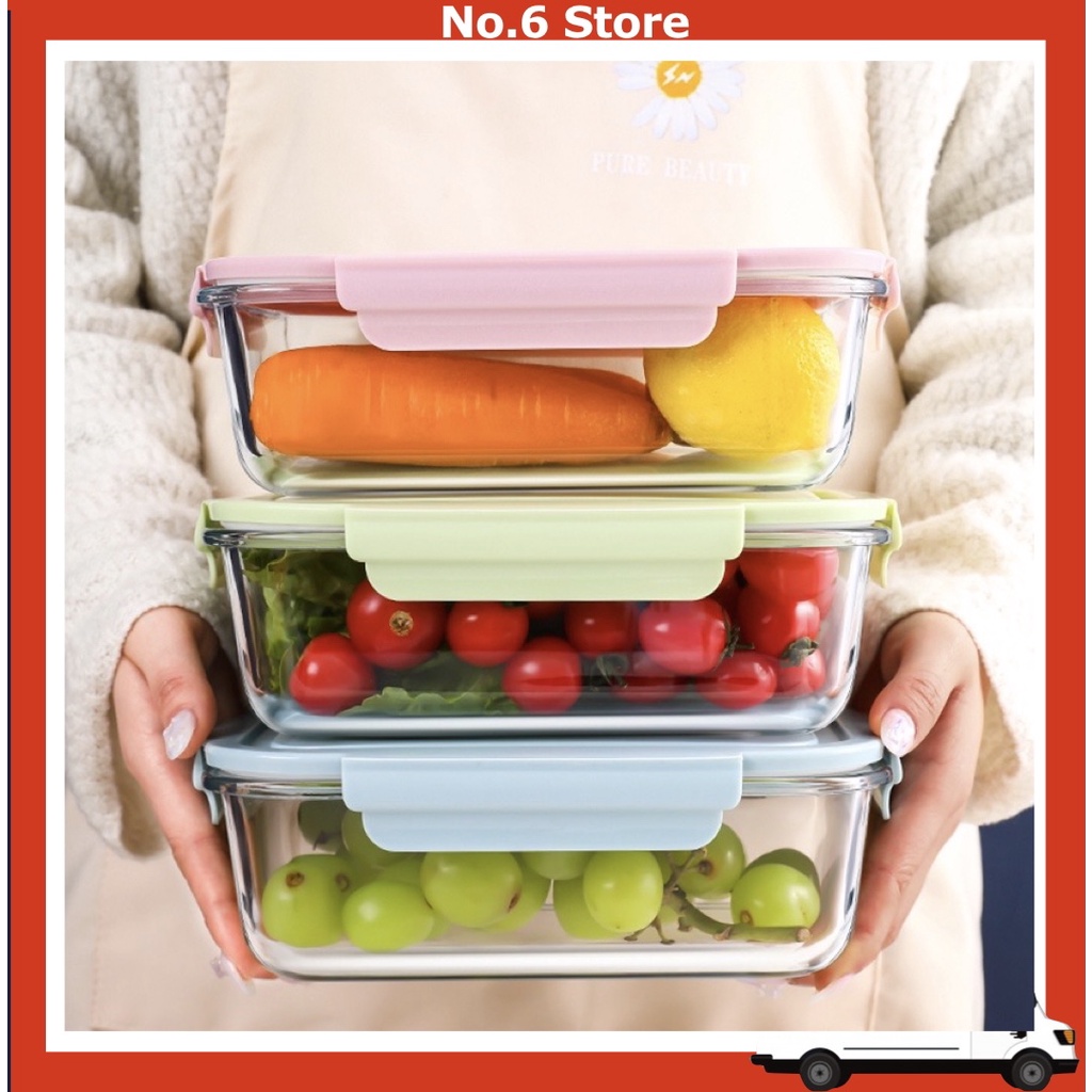 Premium Airtight Glass Container Food Storage Bekas Microwave Bekas ...