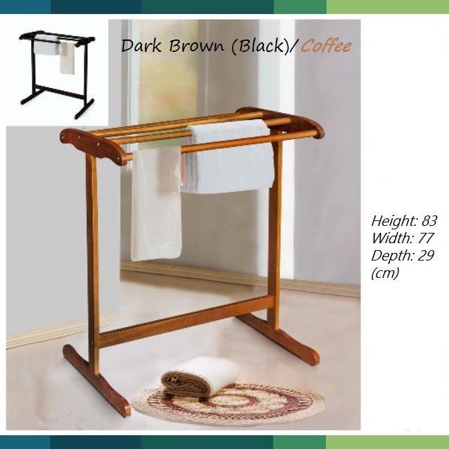 Rak Penyidai Sejadah Tuala Kayu Baju Ampaian/Low Wooden Towel Rack ...