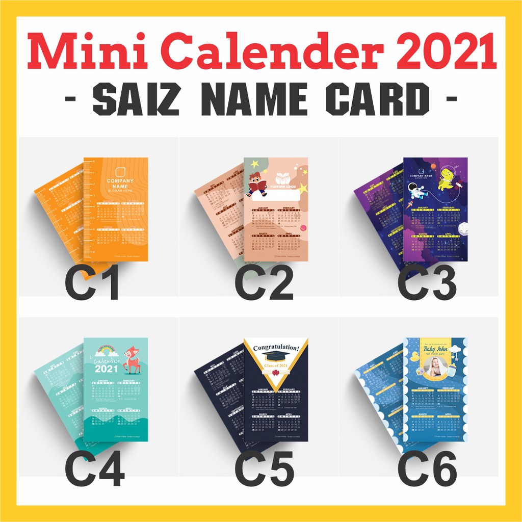 [EzShopM] Mini Calender 2022 saiz Name card @ Business Card - Double ...