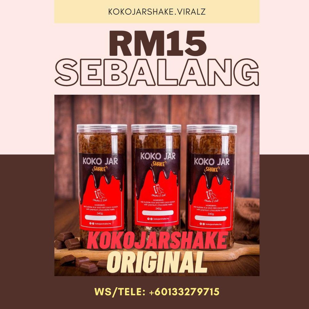 KOKOJARSHAKE ORIGINAL CHOCOLATE BALANG BESAR VIRAL | Shopee Malaysia