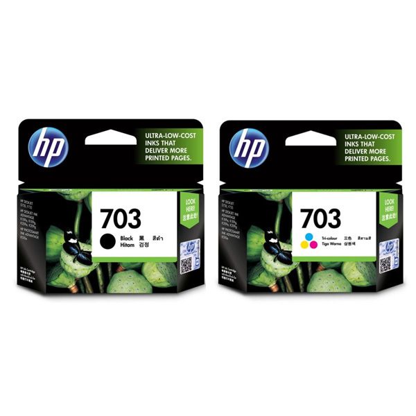 HP 703 BLACK/TRI-COLOR INK CARTRIDGE | Shopee Malaysia