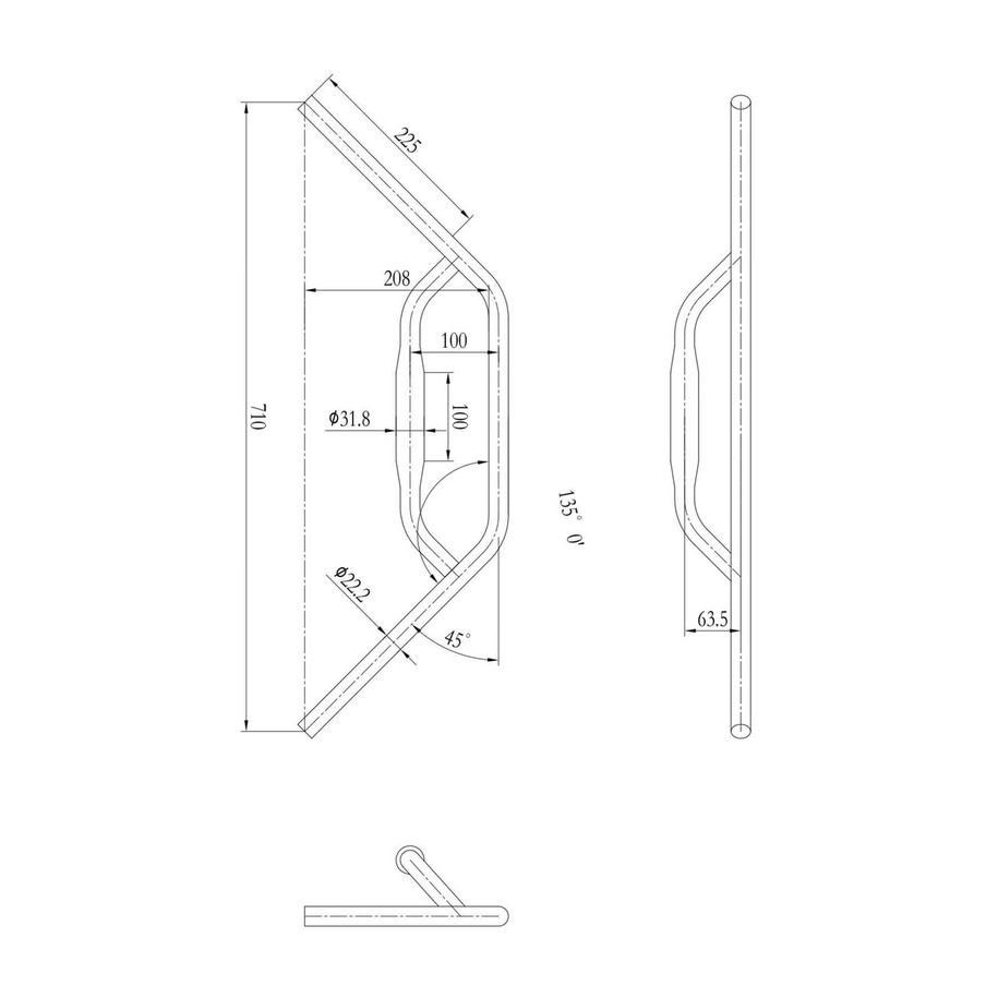 ALUMINIUM RISER LOOP HANDLE BAR JONES STYLE 710 MM TOURING BIKE BICYCLE ...
