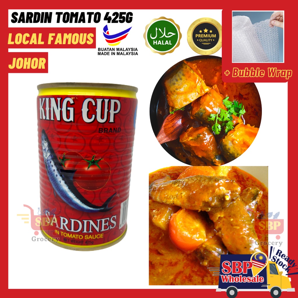 SBP KING CUP Ikan Sardine Tomato Sardin Tomato sauce 425g | Shopee Malaysia