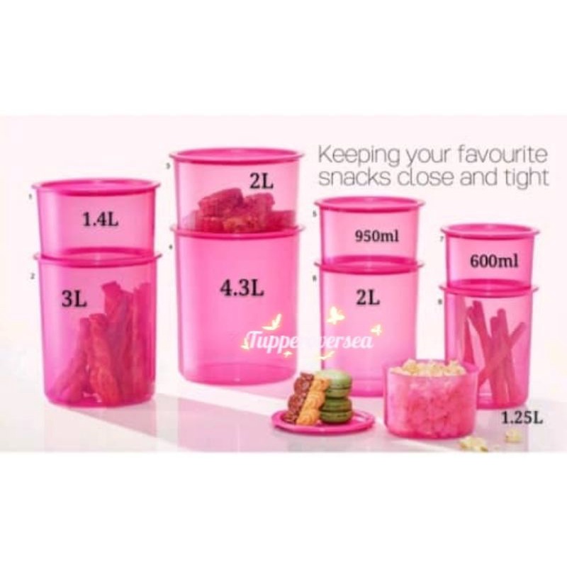 Tupperware One Touch Topper / Canister - 4.3L / 3L / 2L / 1.4L / 1.25L / 900ml / 600ml | Shopee ...