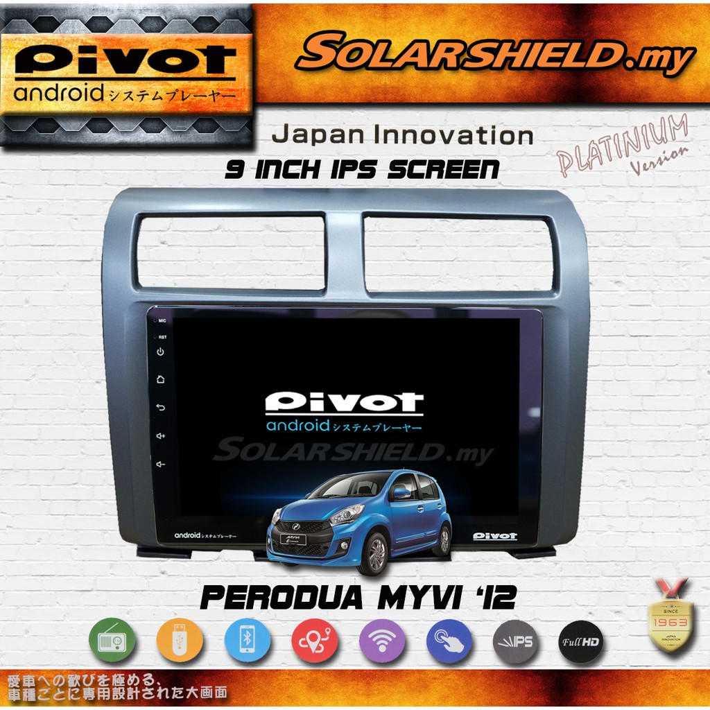 Perodua Myvi 2012 2013 2014 PIVOT Android Player With Casing 9" (Silver ...