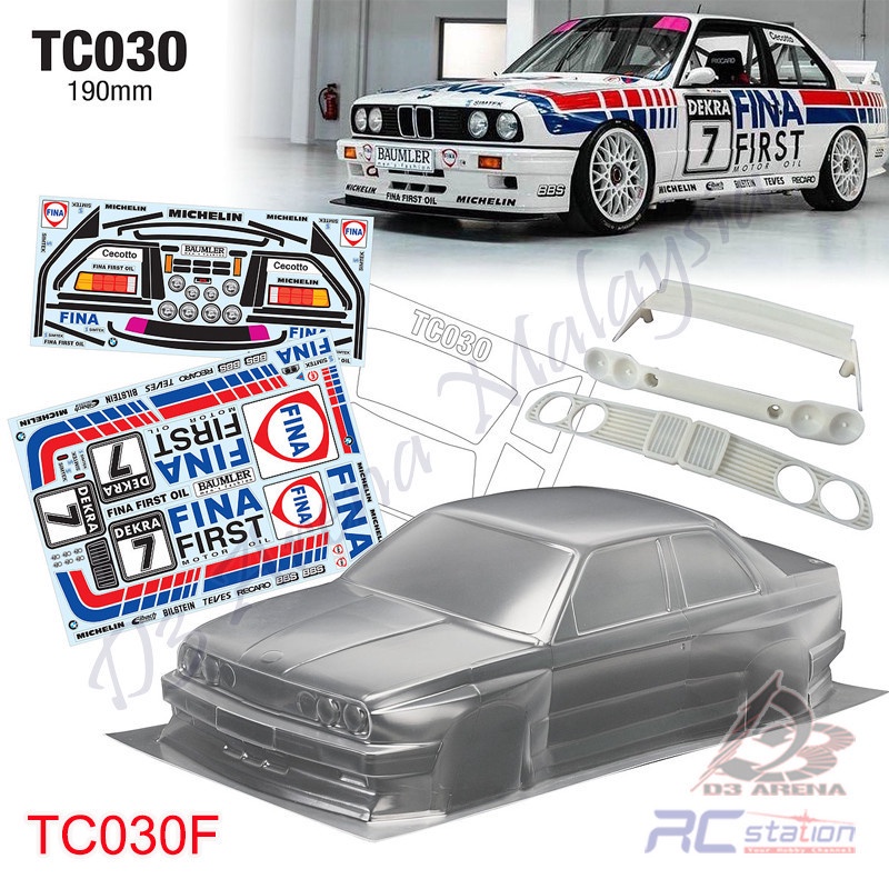 Team C Body Shell 1/10 Clear Body TC030 BMW M3 E30 (Width 190mm ...