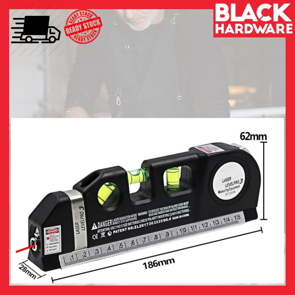 BLACK HARDWARE Spirit Stanley Water Level Timbang Penimbang Air Magnet ...