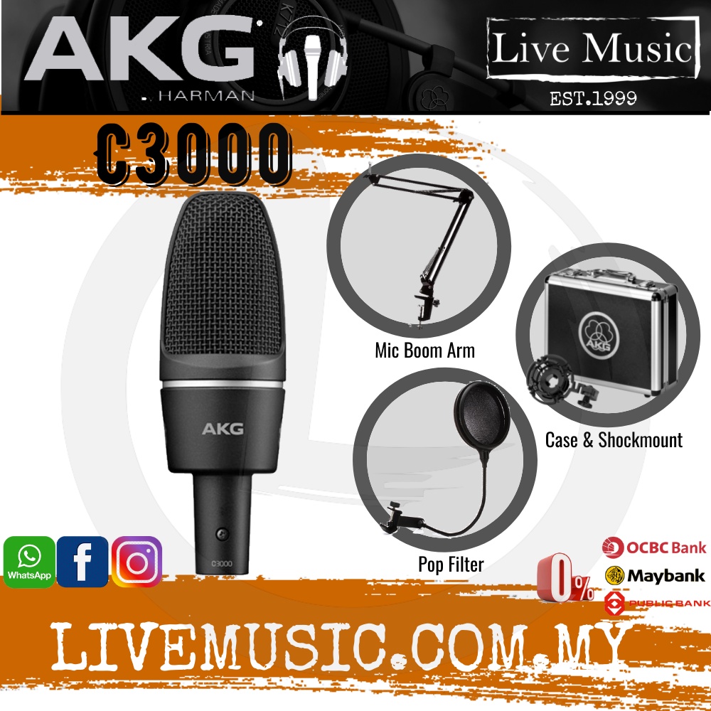 AKG C3000 Large Diaphragm Microphone For Vocal and Instrument ...