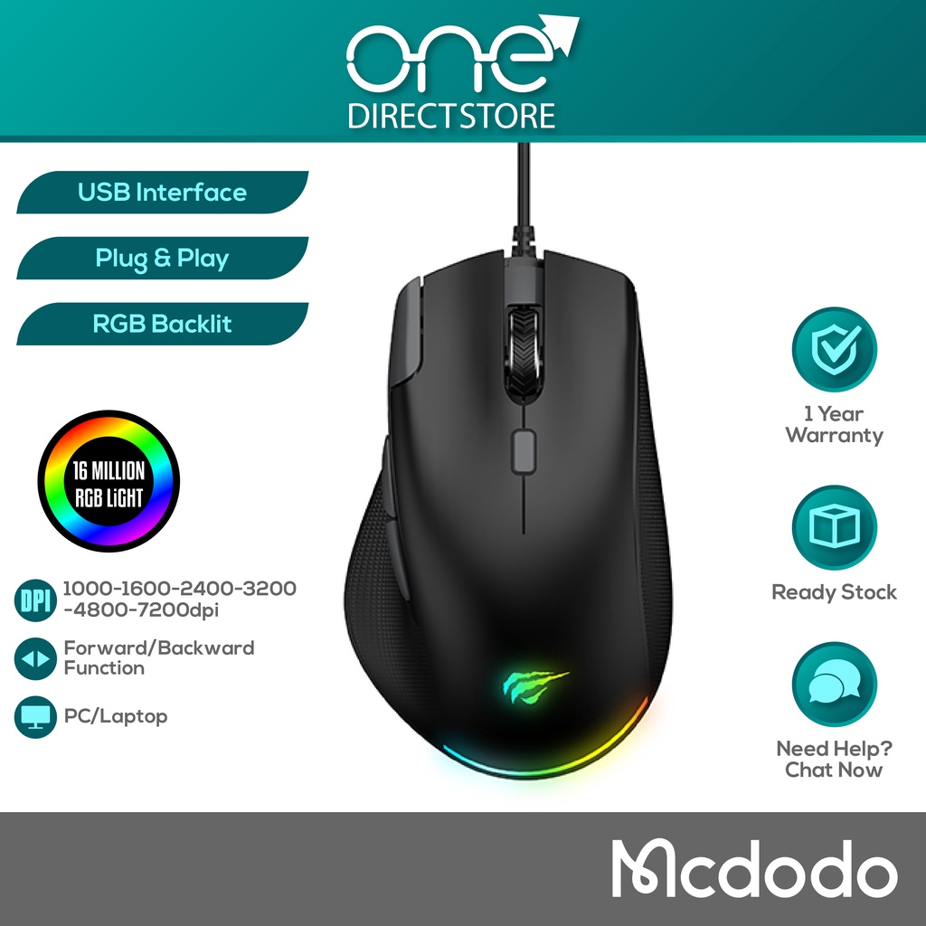 Gamenote MS957 RGB Backlit Programmable Gaming Mouse | Shopee Malaysia