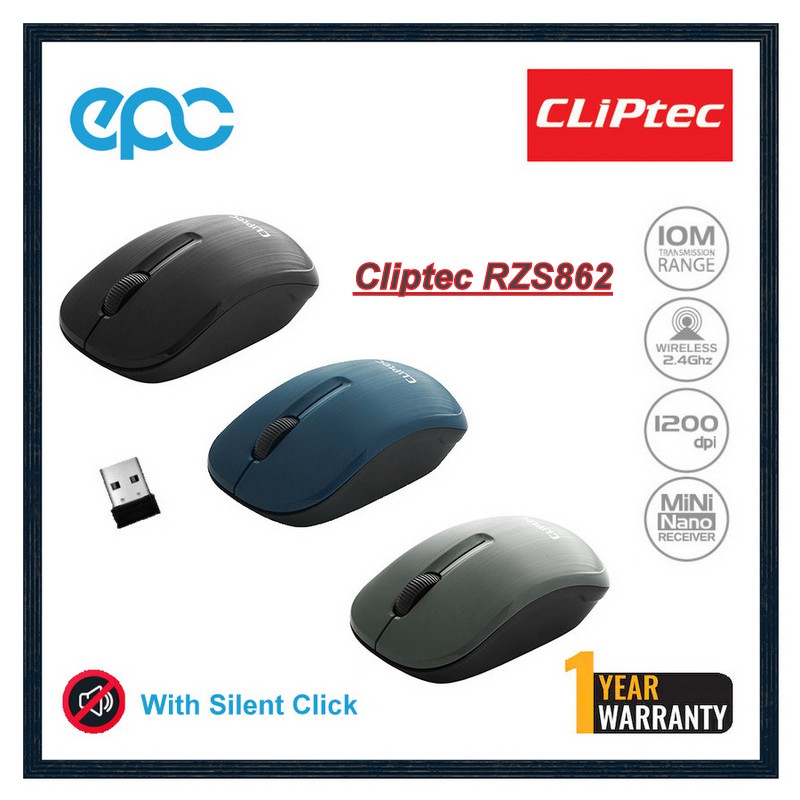 CLiPtec Wireless Mouse / Silent Mouse / RZS862 / 1200dpi / 2.4Ghz / 3 ...