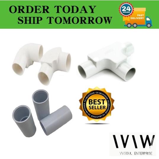 25MM (1") PVC CONDUIT FITTING ~ ELBOW /TEE & SOCKET | Shopee Malaysia
