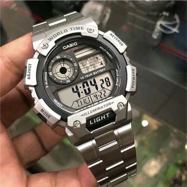 AE-1400 METAL WORLD TIME SERIES DIGITAL WATCH UNISEX | Shopee Malaysia