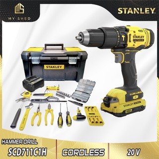 STANLEY SCD711C1H 20V FATMAX Cordless 13mm 1500rpm Hammer Drill Multi ...