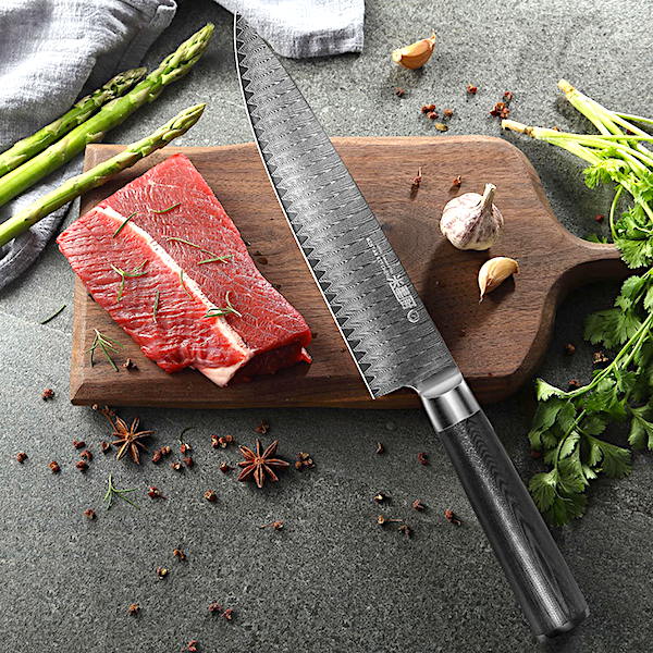 67 Layers Shark Tooth Damascus Gyuto Chef Knife Meterstar | Shopee Malaysia