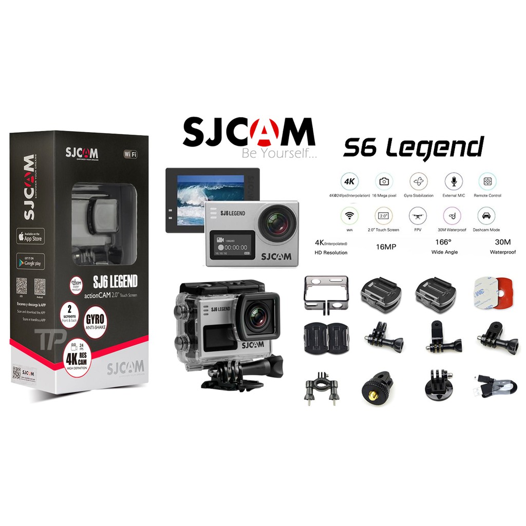 SJCAM SJ6 LEGEND 16MP 4K 24fps NTK96600 2.0" TOUCH SCREEN WiFi ...