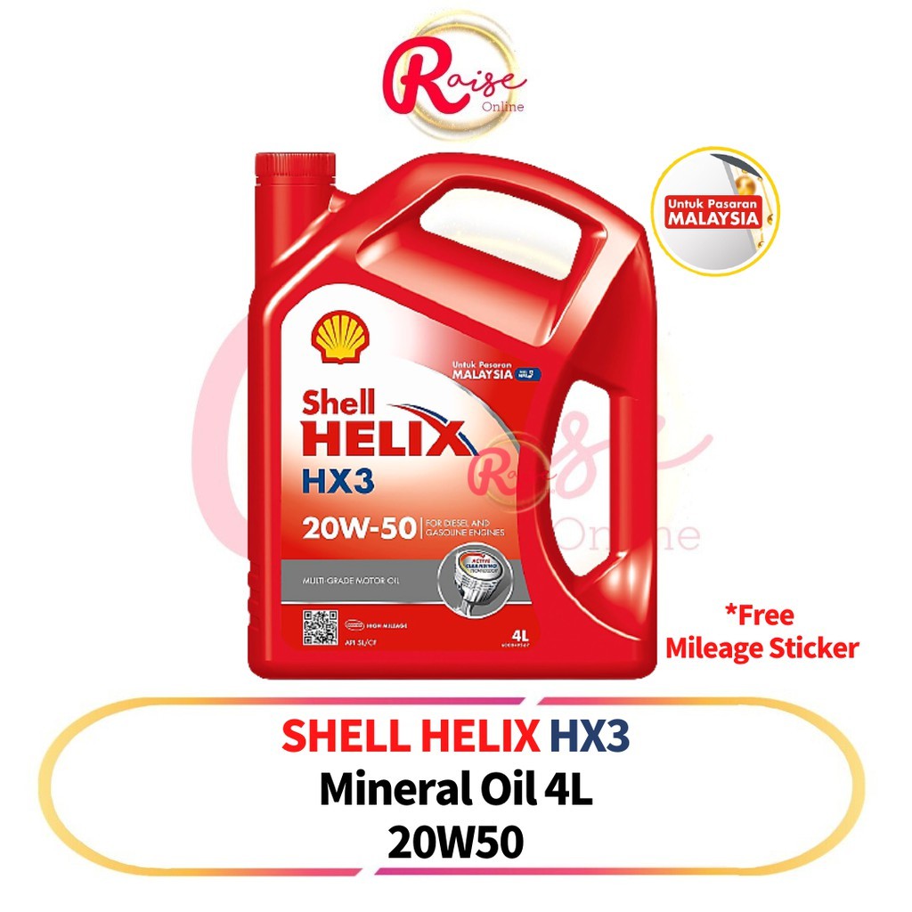 Shell Helix HX3 20W-50 SL/CF Engine Oil 4L 20W50 | Shopee Malaysia
