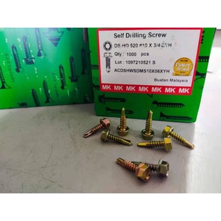 MK Self Drilling Screw skru besi DS-HW Hexagon Head with Bonded Washer ...
