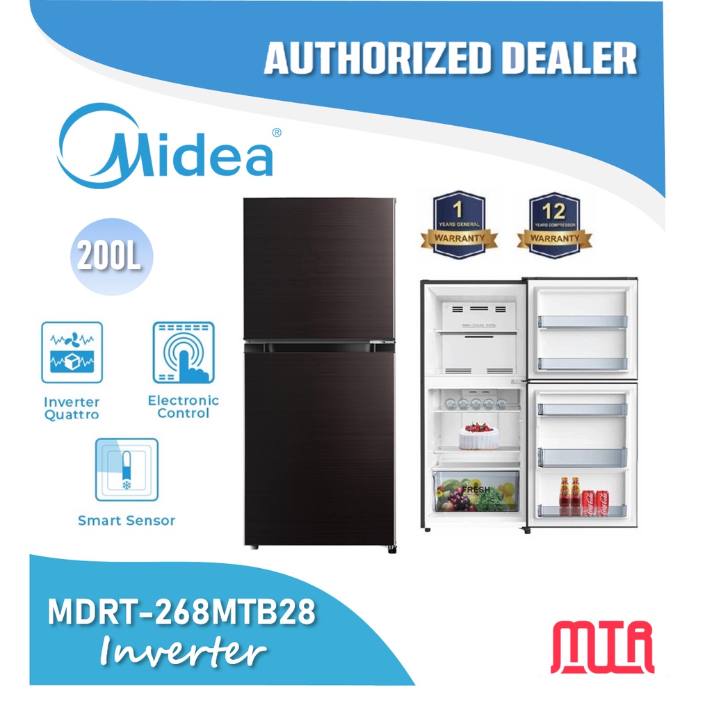 Midea Inverter Refrigerator (200L) MDRT- 268MTB28-MY/MDRT-307MTB28-MY ...