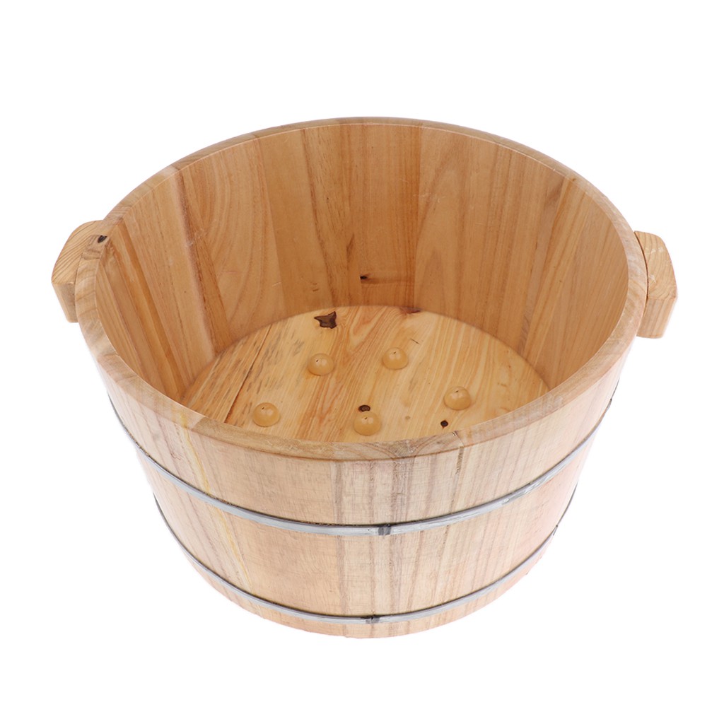  PrettyiaedMY Solid Wooden Foot Basin Tub Foot Soaking Bucket For Foot