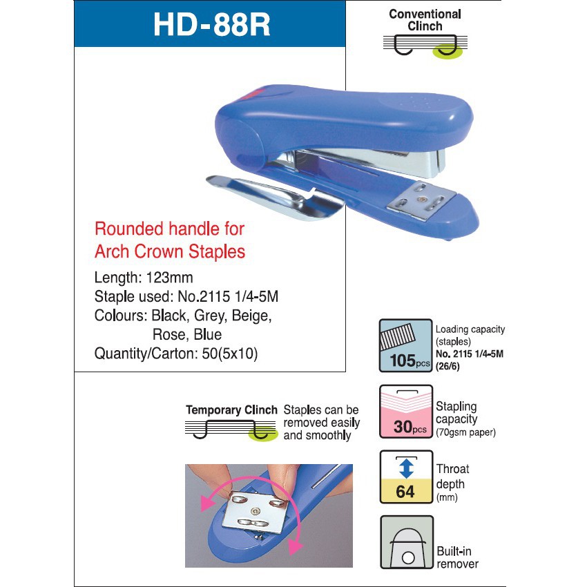 MAX HD-88R STAPLER (USE 2115 STAPLES) | Shopee Malaysia
