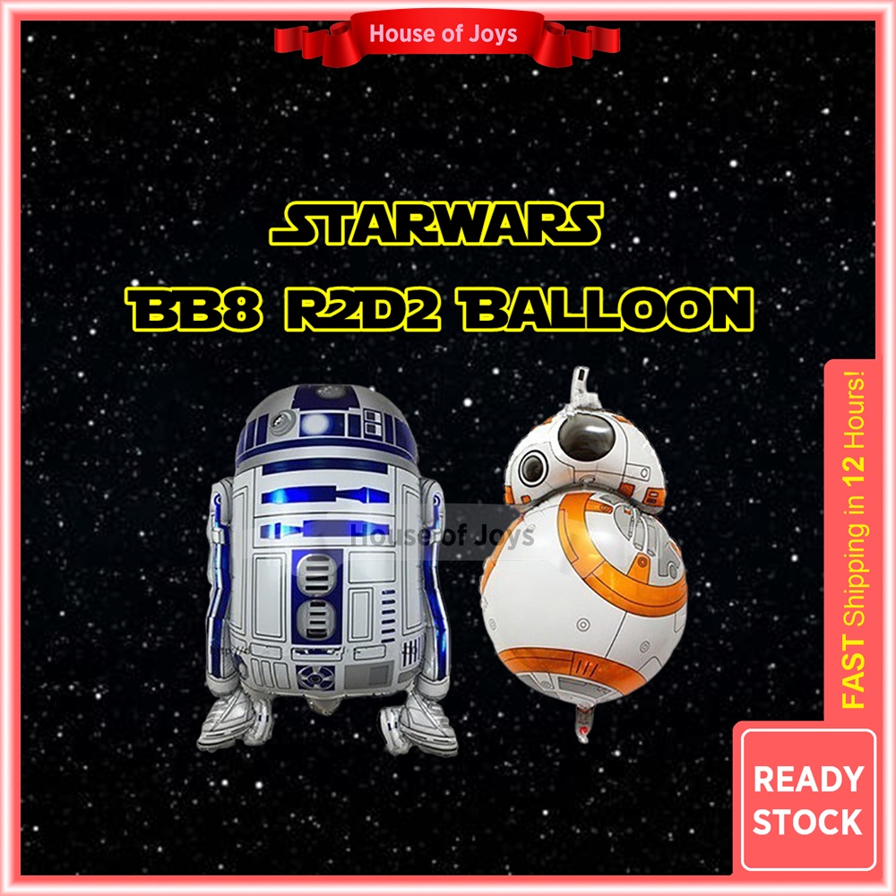 [Ready Stock] Giant size 3D Starwars BB8 R2D2 foil balloon happy ...