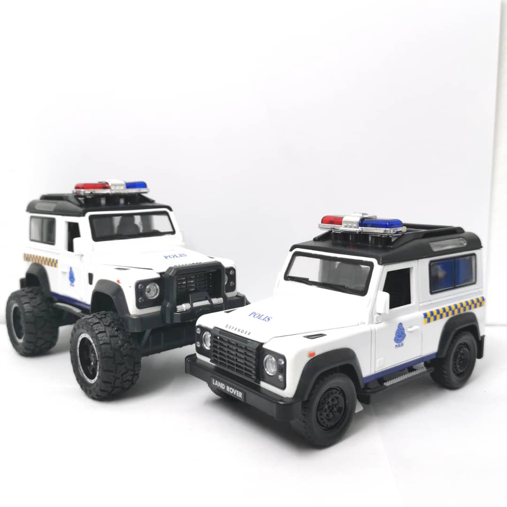 Land rover defender 4x4 polis Pdrm mpv polis car, Scale 1:32 die cast ...
