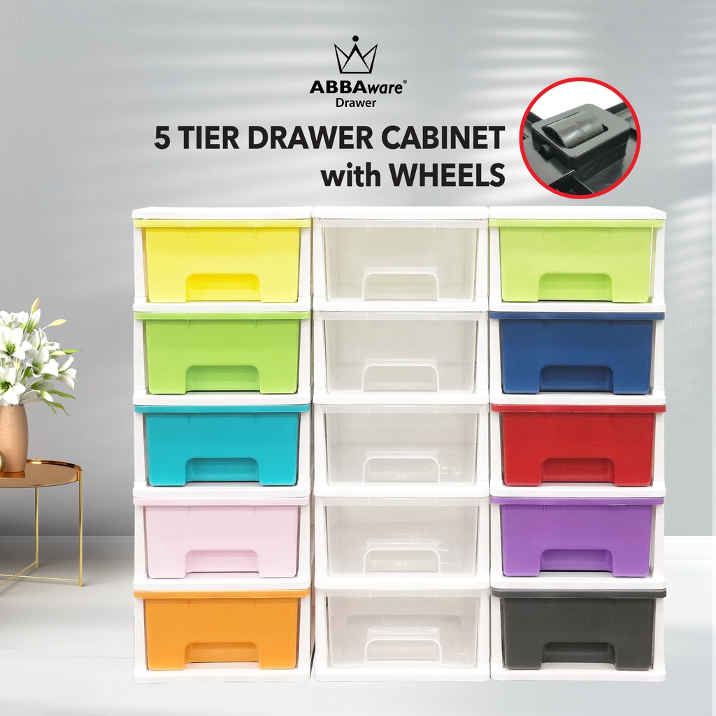 Tier Drawer Cabinet Abbaware with White Frame/ Laci Simpanan/Plastik ...