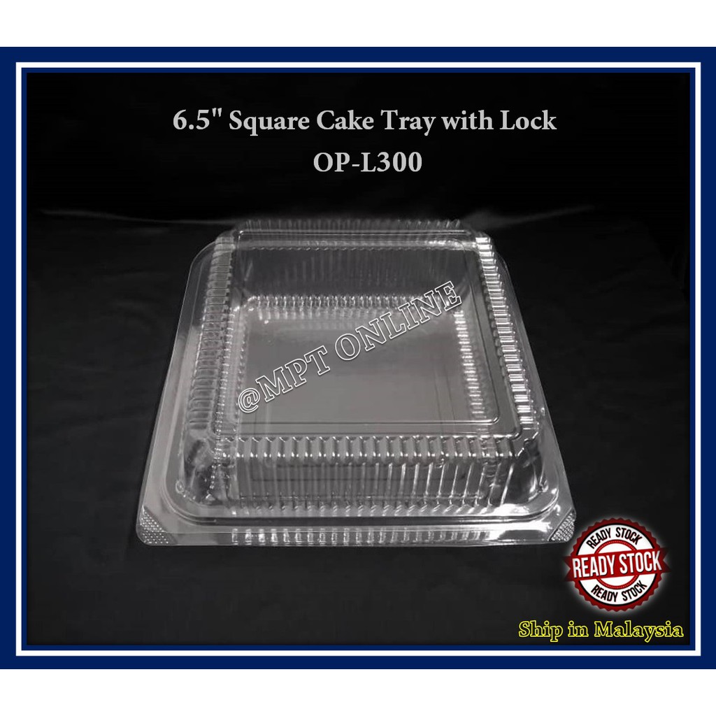 OP-L300 Square Cake Tray with Lock / Bakery Disposable Plastic Clear ...