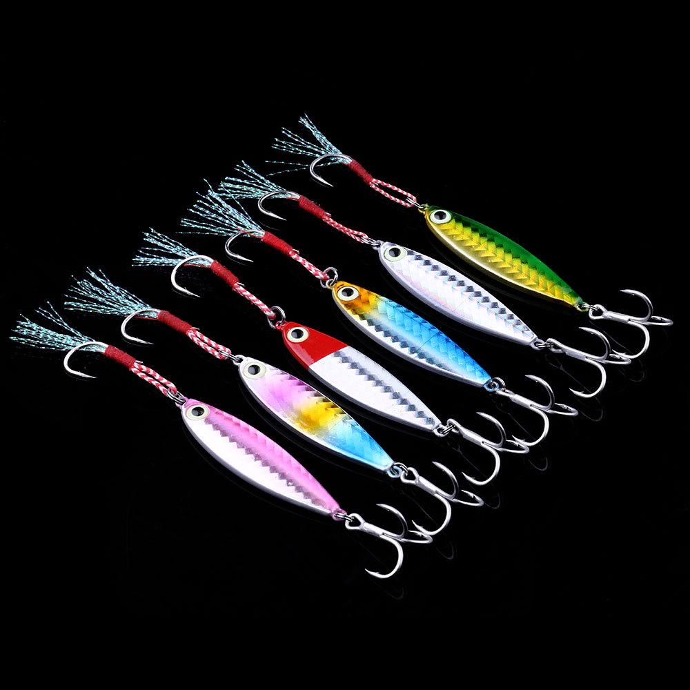 6PCS/SET Lead Vertical Jigs 7G/10G/15G/20G Saltwater Artificial Bait ...