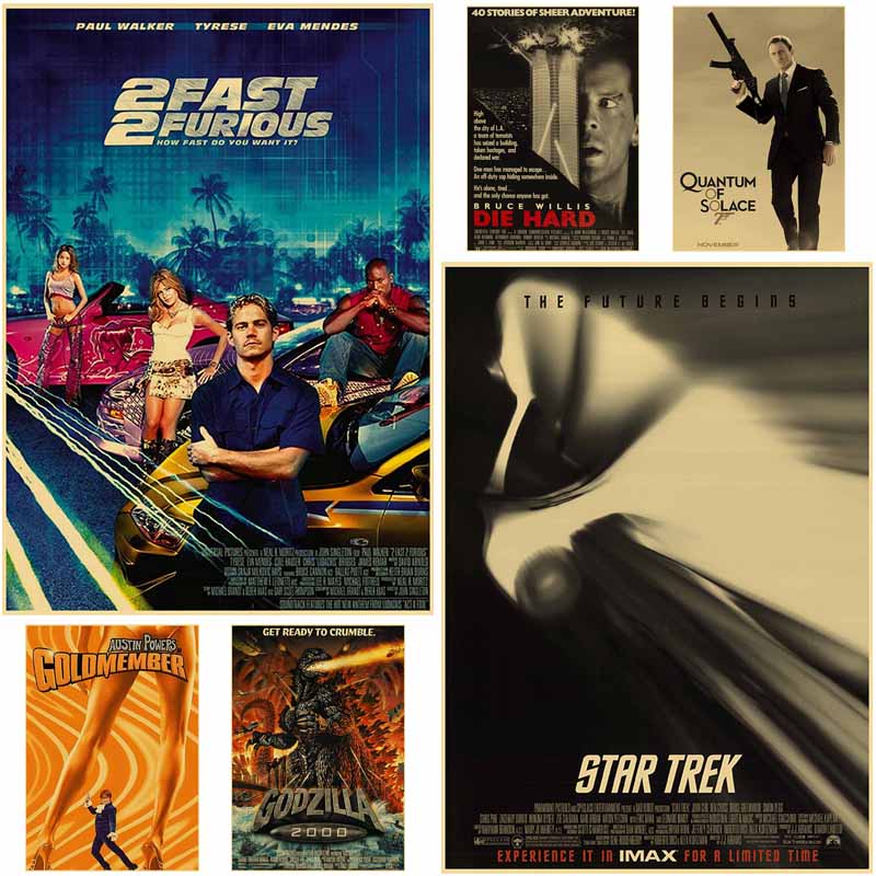 Kraft Paper Old Movie Poster Wall Sticker Home Art Decor Vintage ...