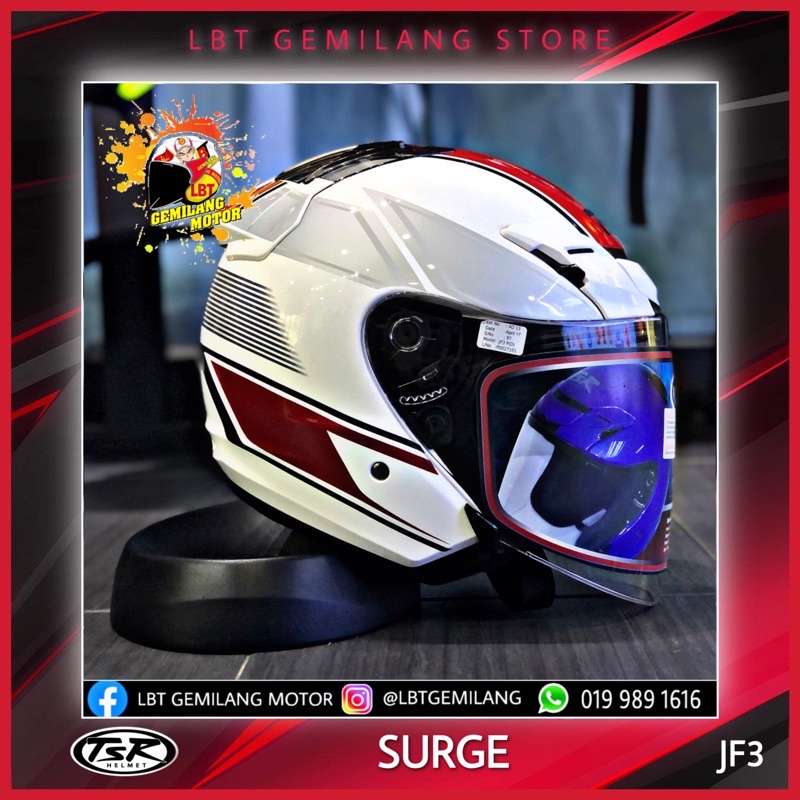 TSR Helmets JF3 [SURGE PEARL WHITE] | Shopee Malaysia