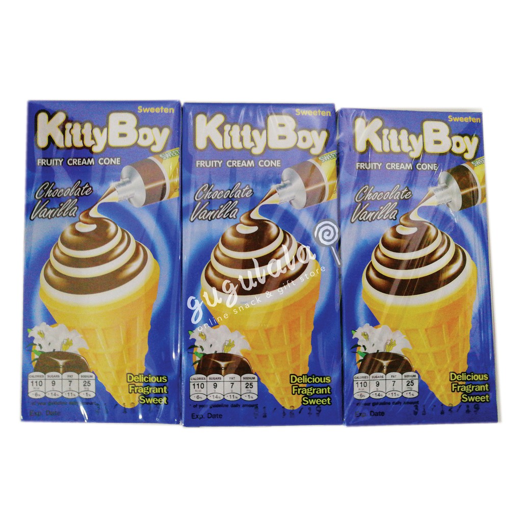 KittyBoy Chocolate Vanilla Cream Cone 12's x 20g | Shopee Malaysia
