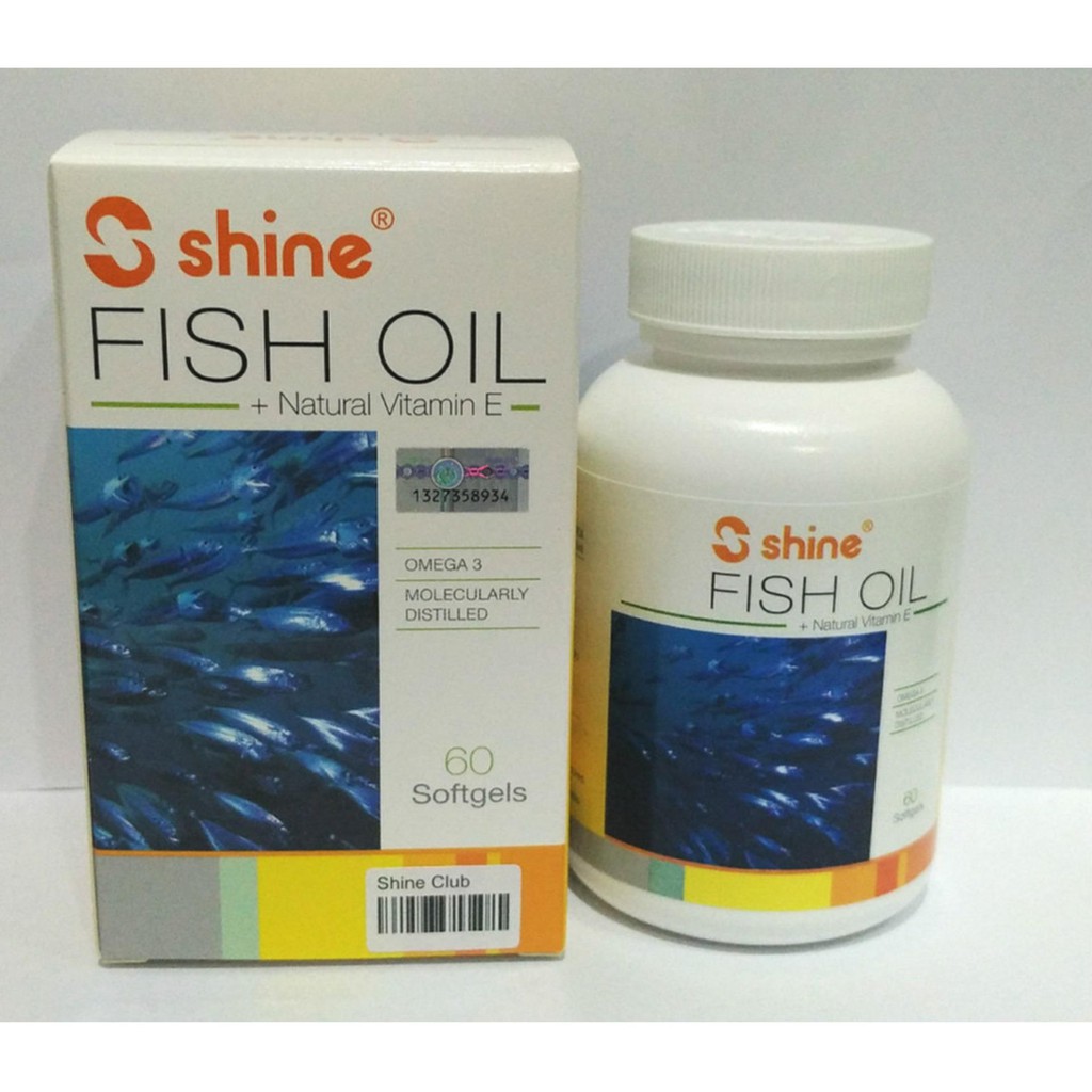 Shine Fish Oil 1000mg + Natural Vitamin E Softgels 60s (Original ...
