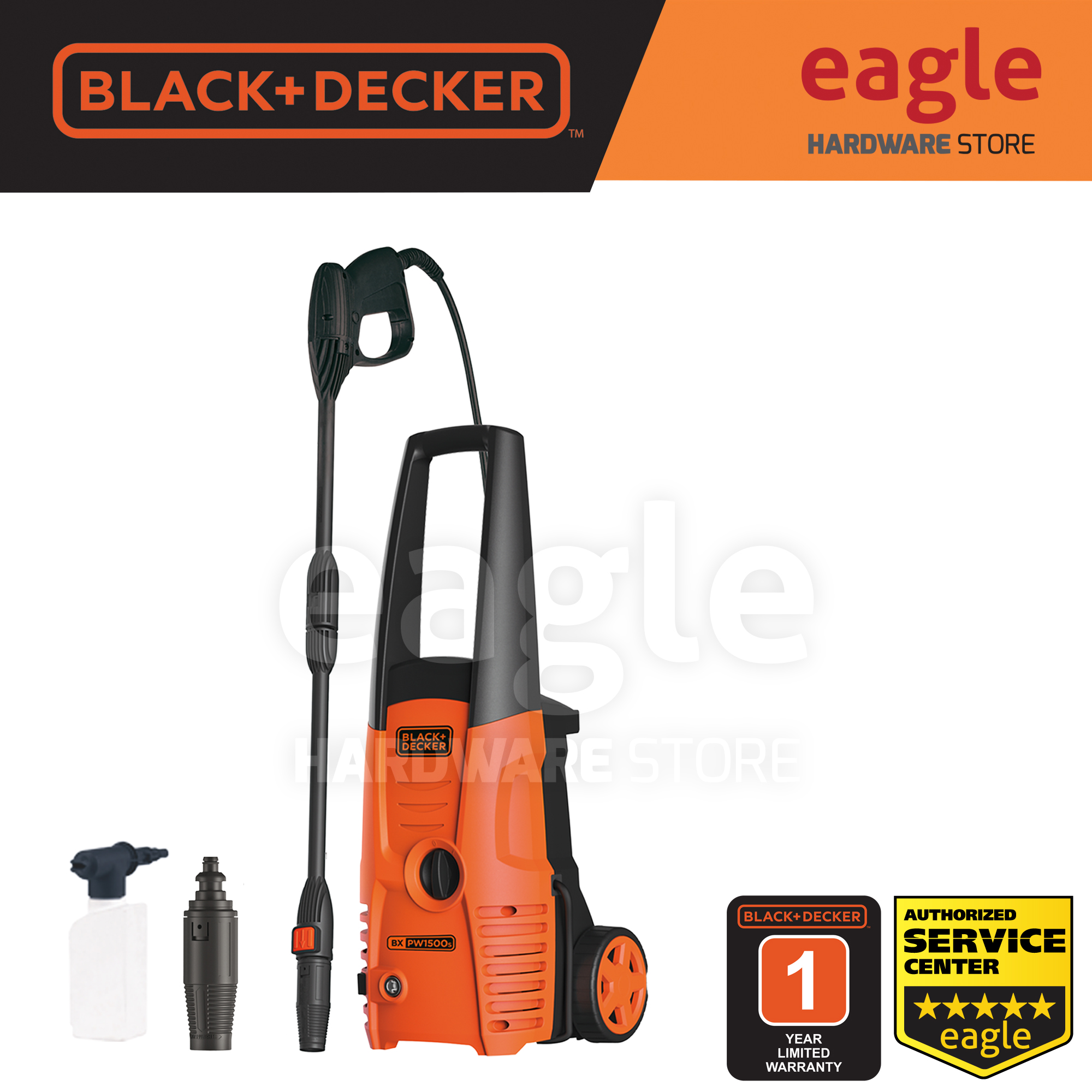 Black & Decker PW1500S-XD 1500W 120 Bar High Pressure Cleaner ( PW1500S ...