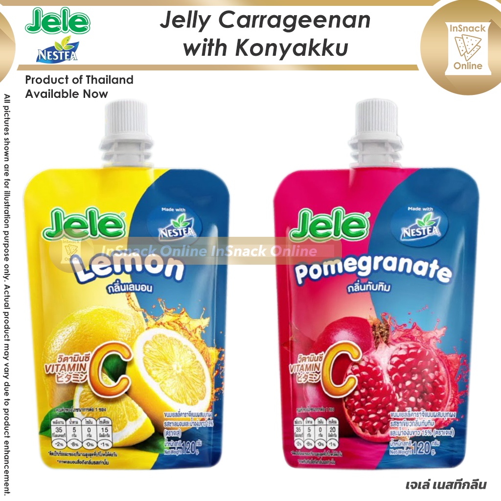 Jele X Nestea Jelly Carrageenan with Konyakku 120g Lemon Pomegranate ...