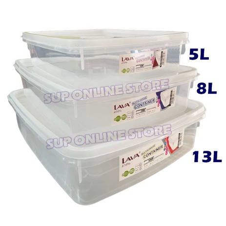 LAVA Plastic Food Container Storage BPA FREE / 5L & 8L & 13L Bekas ...